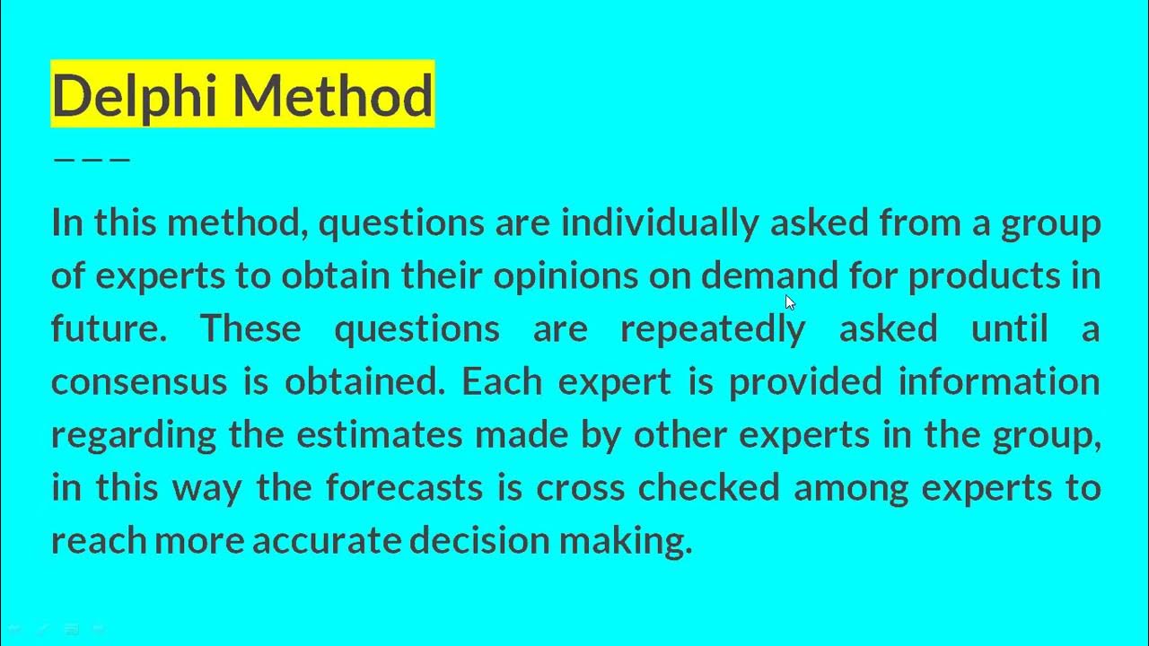 Delphi Method of Demand Forecasting I Managerial Economics I AKTU - YouTube