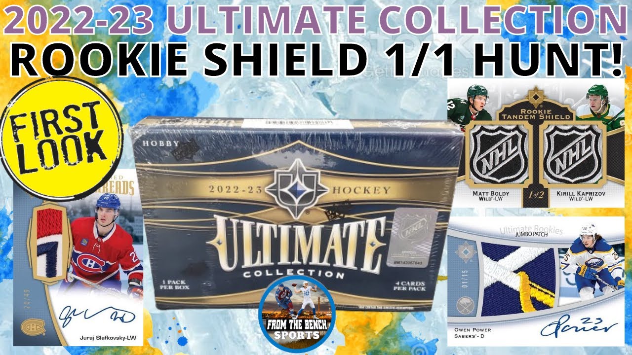 FIRST LOOK 2022-23 ULTIMATE COLLECTION - ROOKIE SHIELD AUTO 1/1 HUNT ...