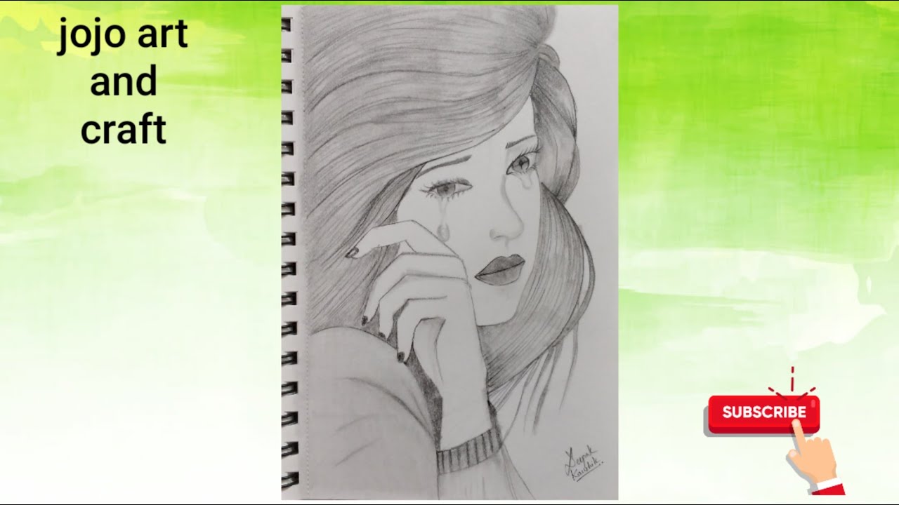 How to draw a sad girl |Sad girl step by step drawing | Sad girl with ...