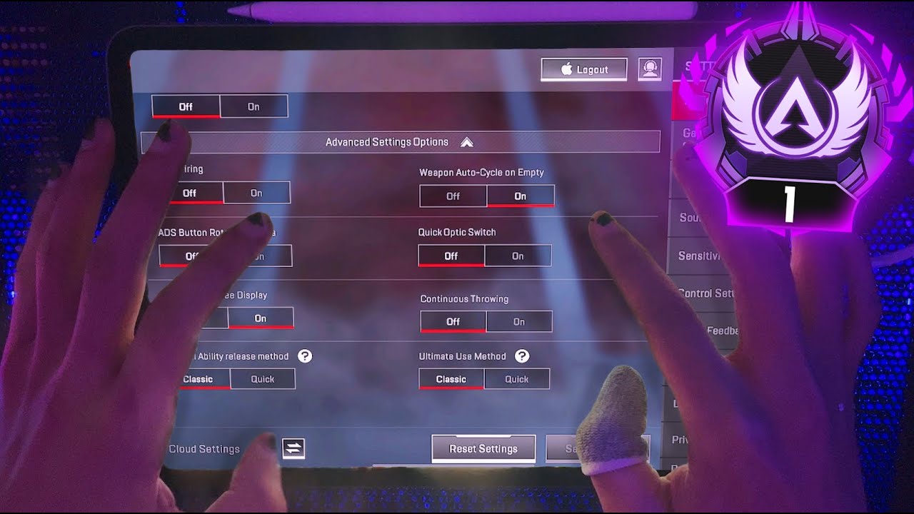 BEST IPAD HUD AND SETTINGS FOR Apex Legends Mobile | KINGS CANYON ...