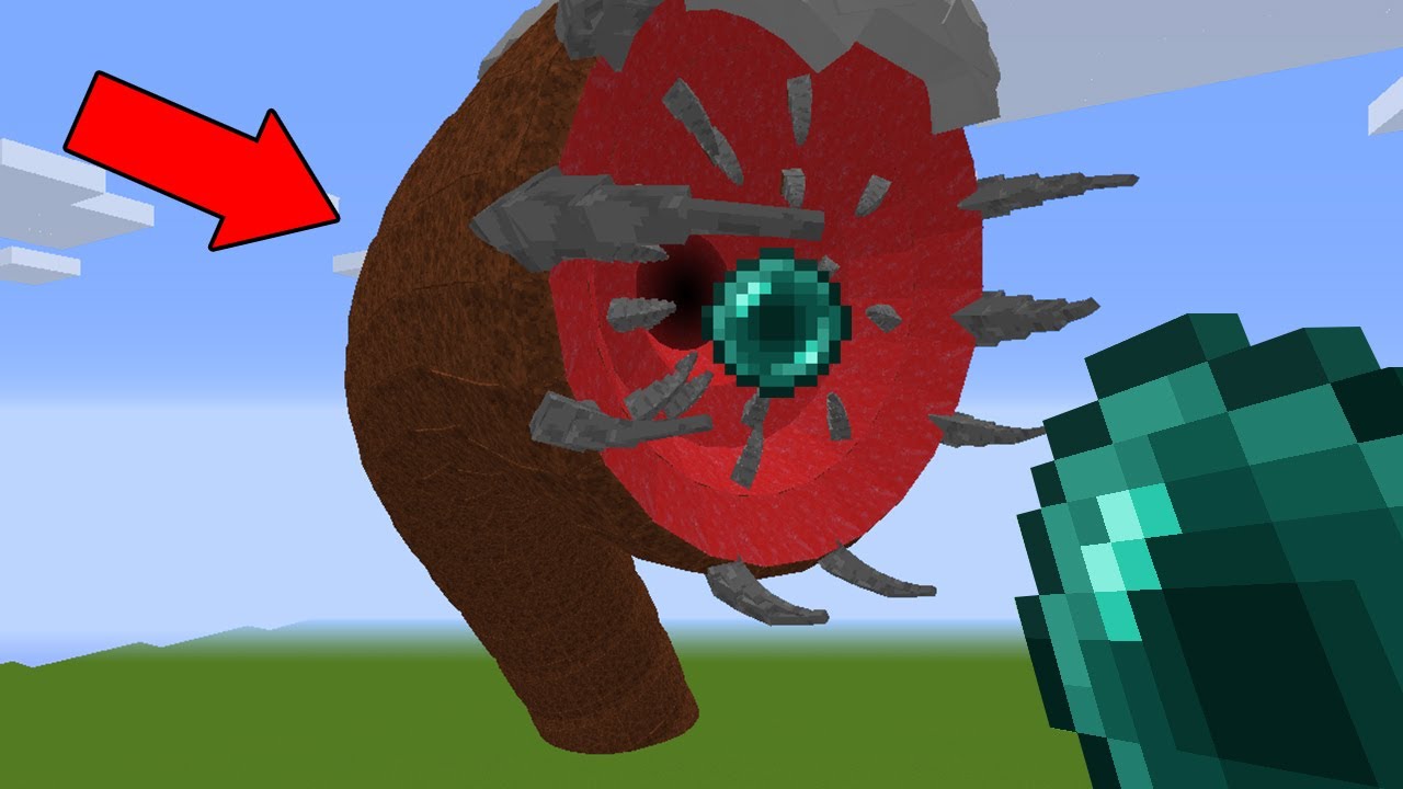 what's inside GIANT sandworm mob in minecraft? - YouTube