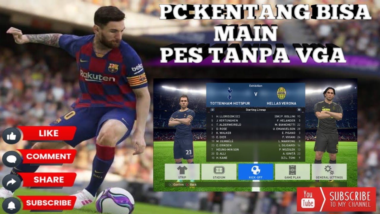 PC / KOMPUTER KENTANG BISA MAIN PES LANCAR JAYA TANPA VGA CARD #pes # ...