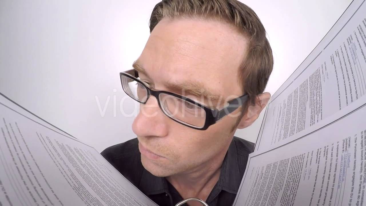 Funny Office Worker Reading Documents - YouTube