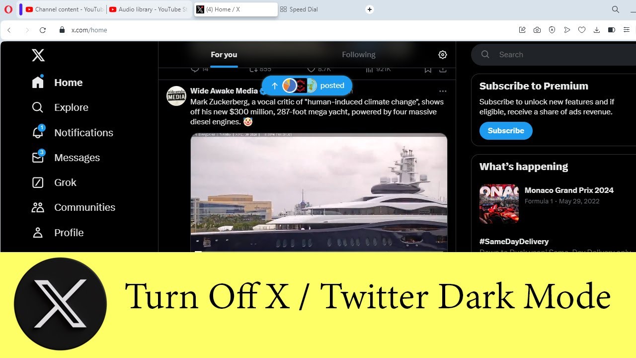 How to Turn Off X / Twitter Dark Mode? Website Version - YouTube