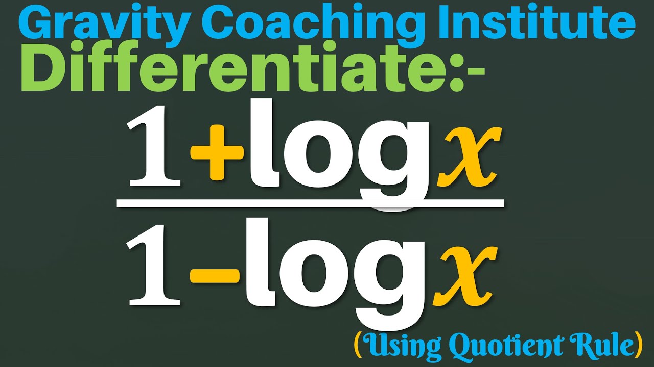 Differentiate 1 log x 1 log x Derivative 0f 1 log x 1 log x