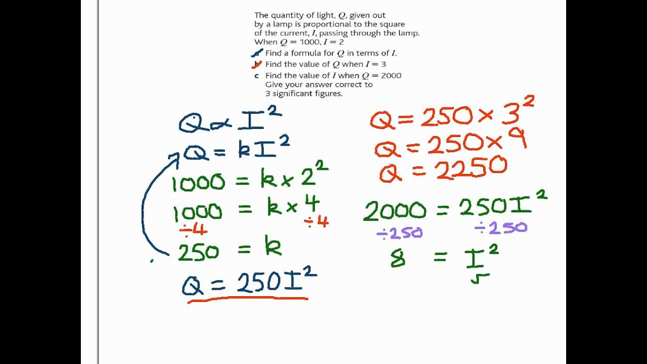 11c1 Direct Proportion With Squares Cubes And Roots Youtube