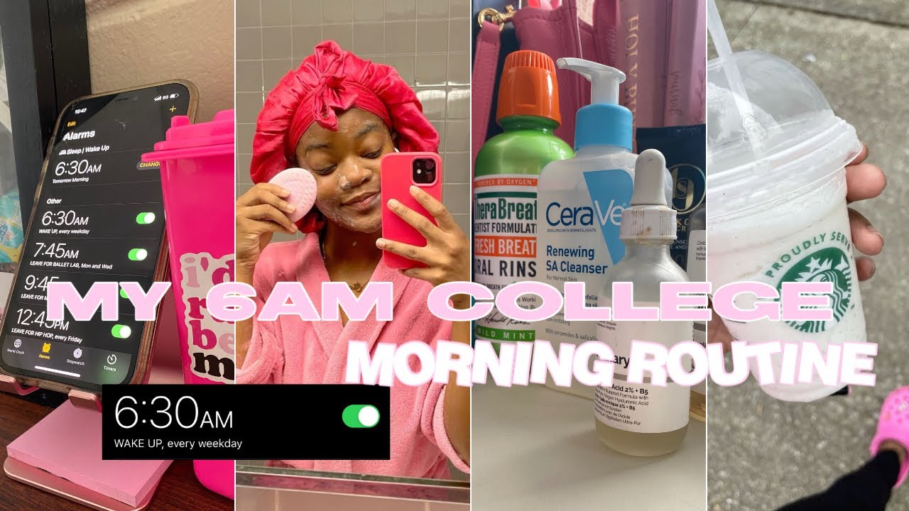MY 6AM COLLEGE MORNING ROUTINE | grwm, skincare, ootd, hygiene & more ...