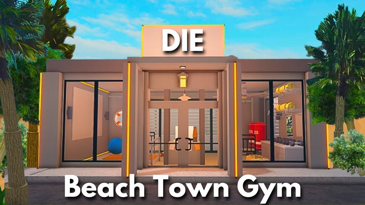 BUILDING A GYM IN MY ROBLOX BLOXBURG BEACH TOWN!! - YouTube