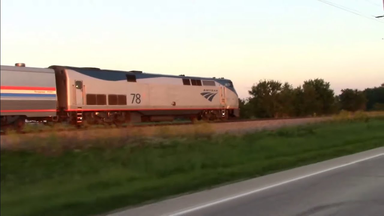 Pacing AMTK 78 on Amtrak's Cardinal along U.S. Highway 421 between ...