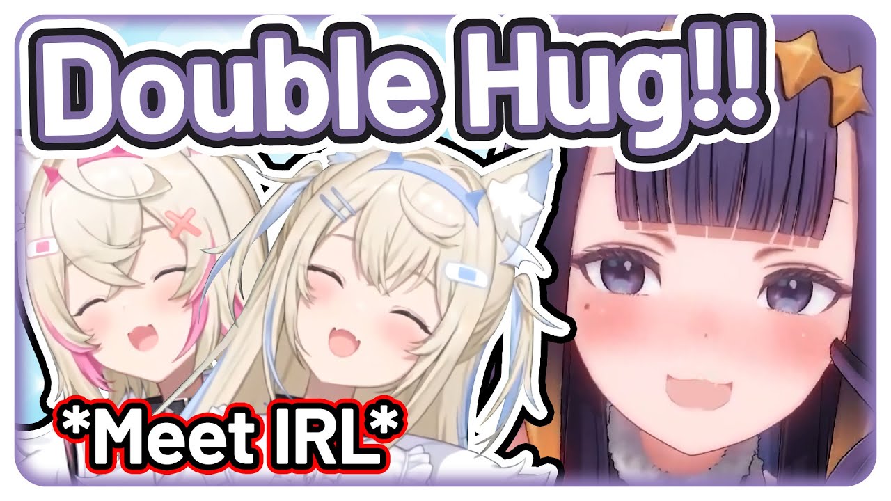 Ina meets FuwaMoco and immediately asks for a double hug 【Hololive EN ...