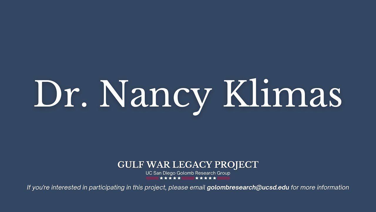 Dr. Nancy Klimas | Gulf War Legacy Project - YouTube