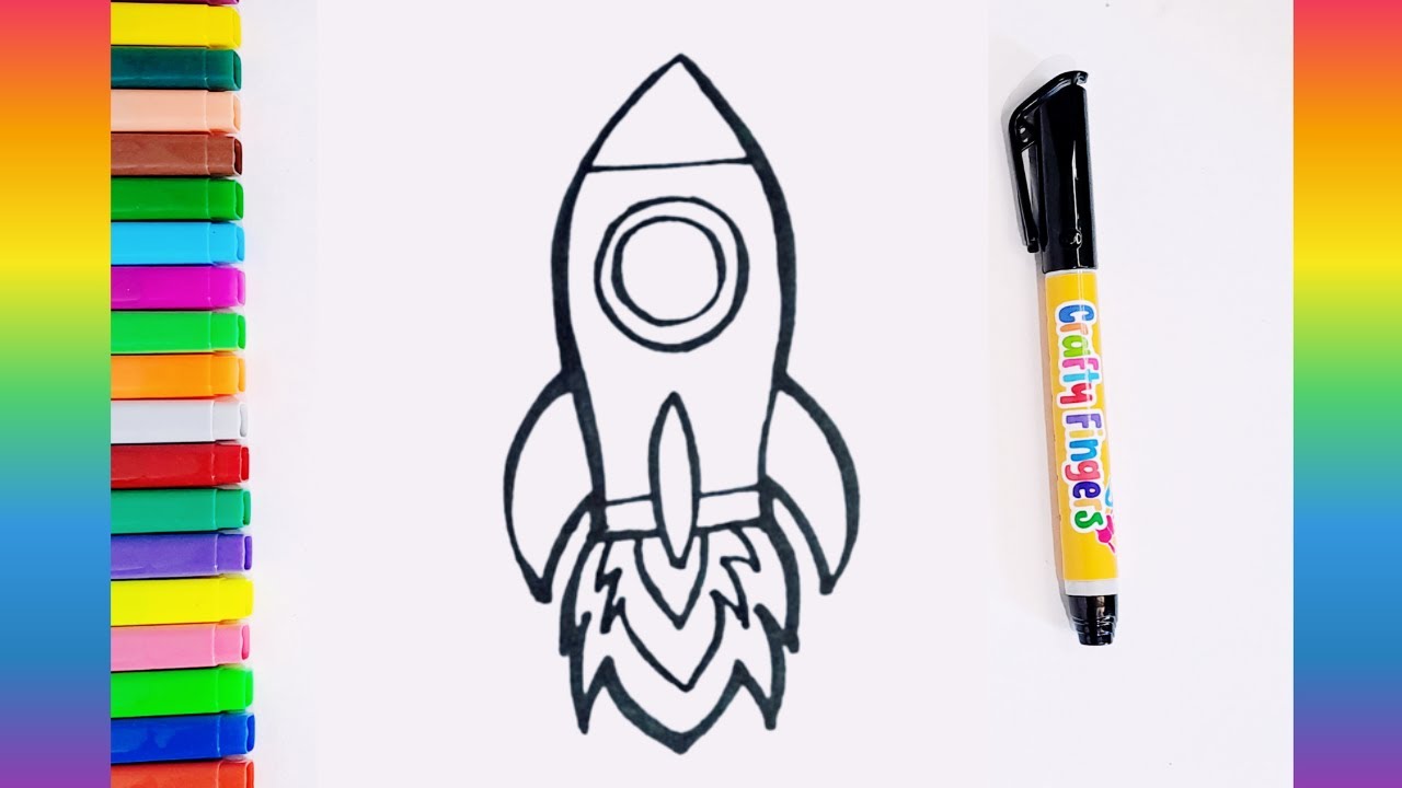 How To Draw A Rocket | Rocket Drawing, Coloring, Painting, Tracing for ...