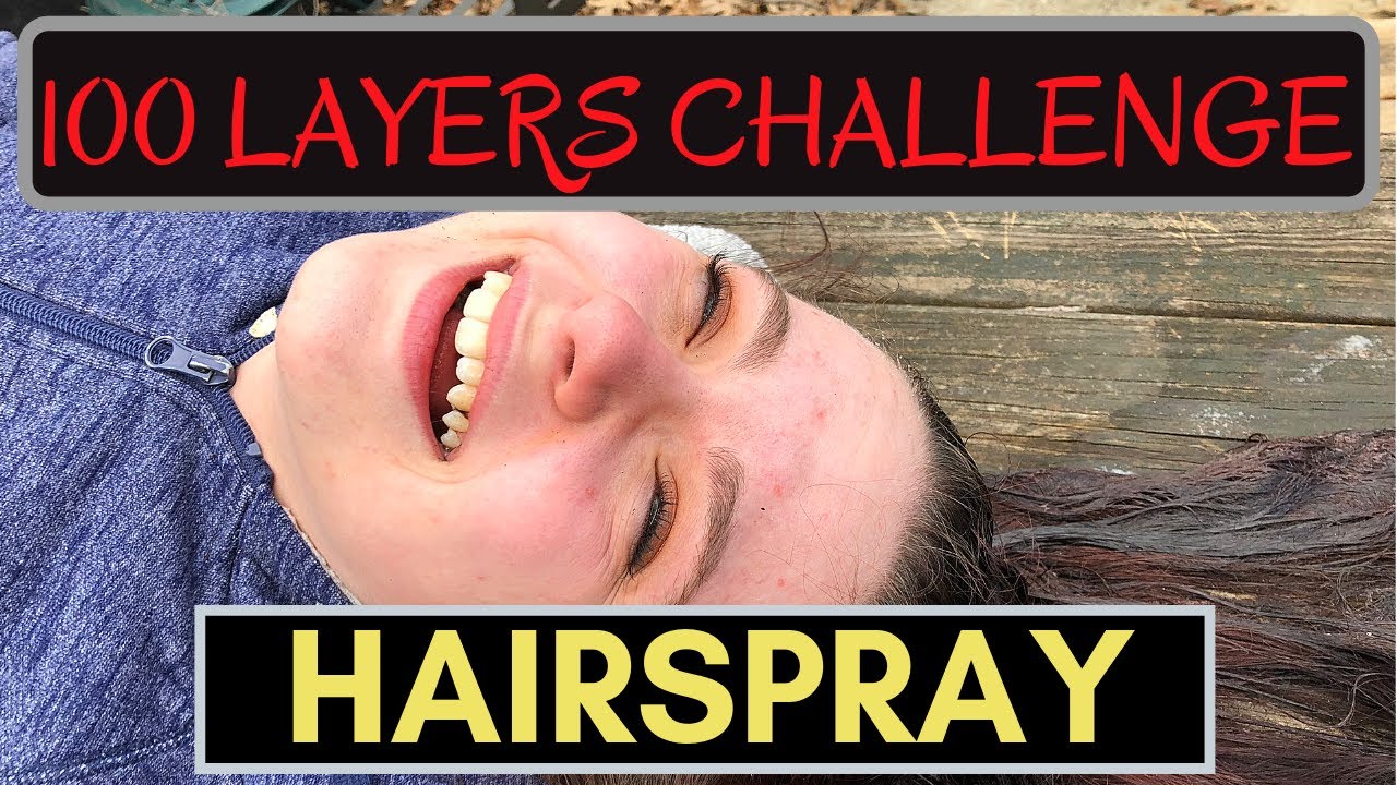 100 Layers of Hairspray Challenge - YouTube