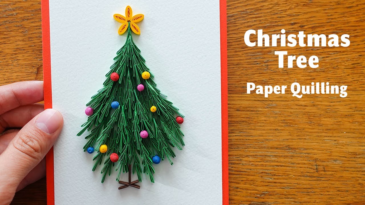 🎄DIY Christmas Tree Card How to make paper quilling crafts - YouTube