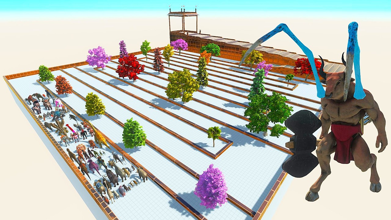 ESCAPE FROM ALIEN MINOTAUR - Animal Revolt Battle Simulator ARBS - YouTube