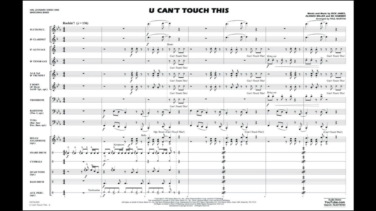 U Can't Touch This arranged by Paul Murtha - YouTube