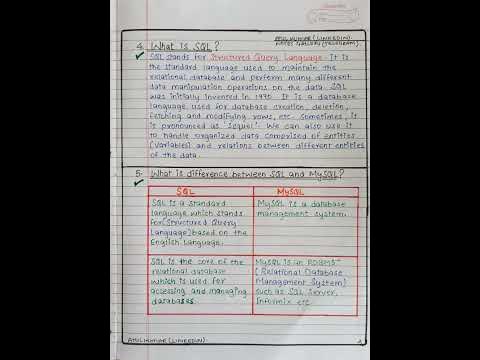 🔹SQL DATABASE 🔹PART 1 📗 || Handwritten Notes || SQL interview Questions ...