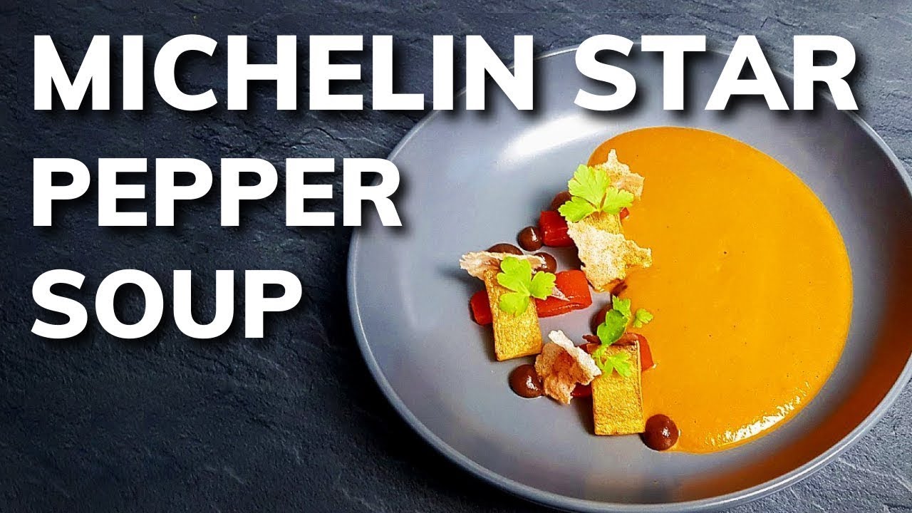 Michelin star BELL PEPPER SOUP at home | Onion Puree - YouTube