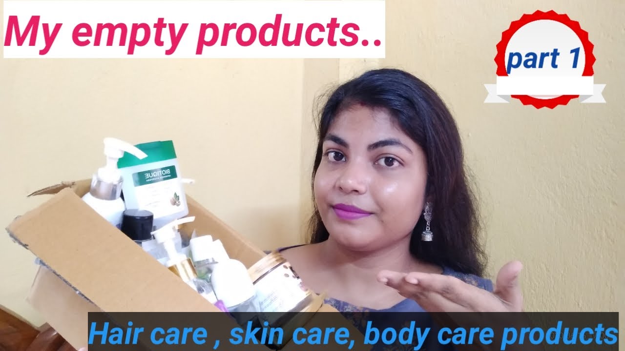 My empty hair care products||part 1 || loveyourselfwithpriya - YouTube