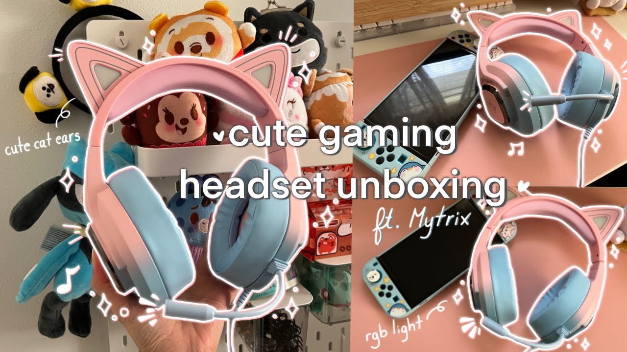 cute gaming headset unboxing ft. Mytrix (comfy and colorful gaming for ...