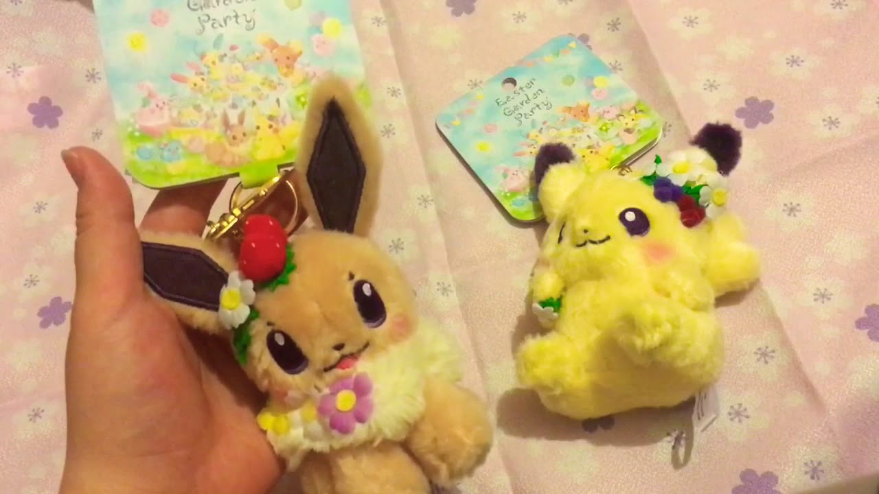 NEW Eevee and Pikachu Plush Keychains| 🌸 Easter Garden Party 🌸| Pokemon ...