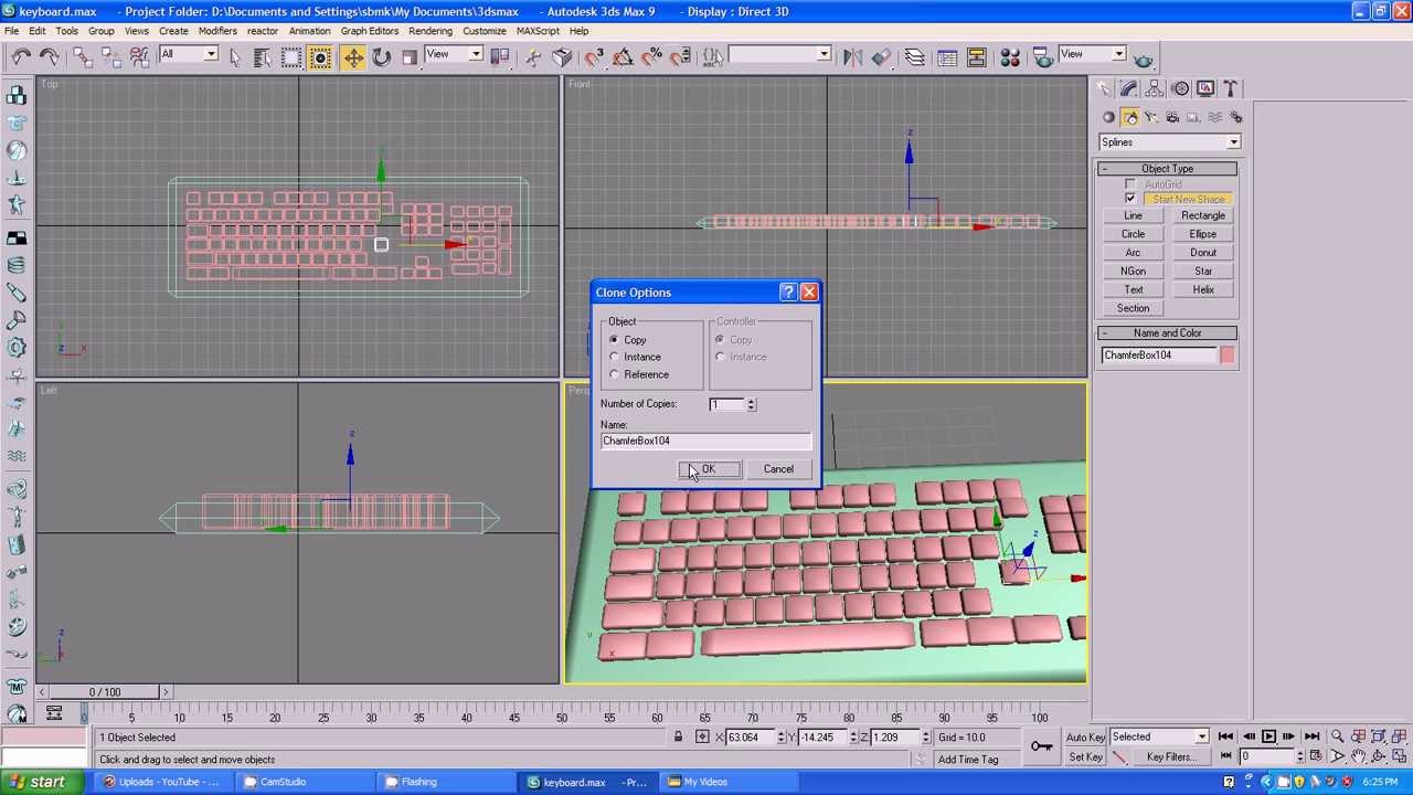 Modeling a Computer Set in 3Ds max -Part 5 - Keyboard - YouTube