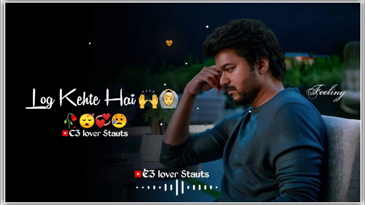 Log Kahate Hain pagal😥hindi song watshapp status🎻old song 90s layric ...