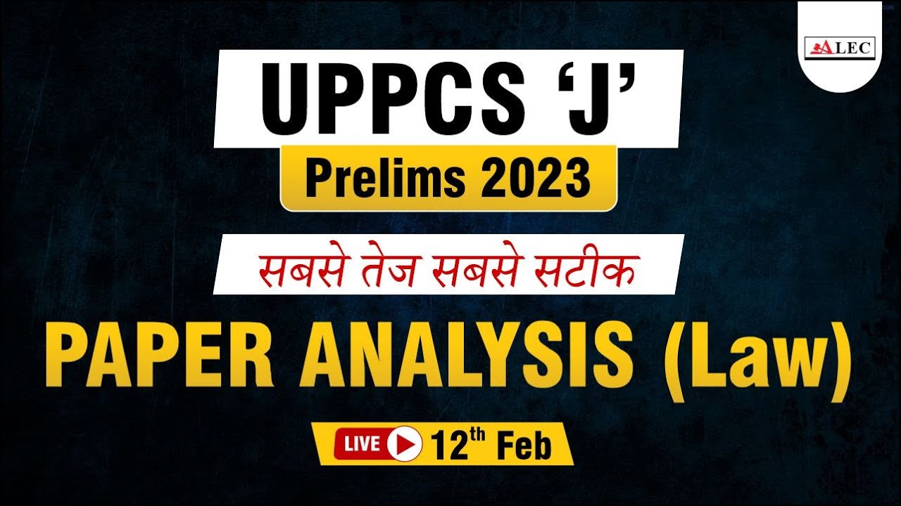 UPPCS-J Paper Analysis (Law) | Paper Solutions of UPPCS-J #uppcsj # ...