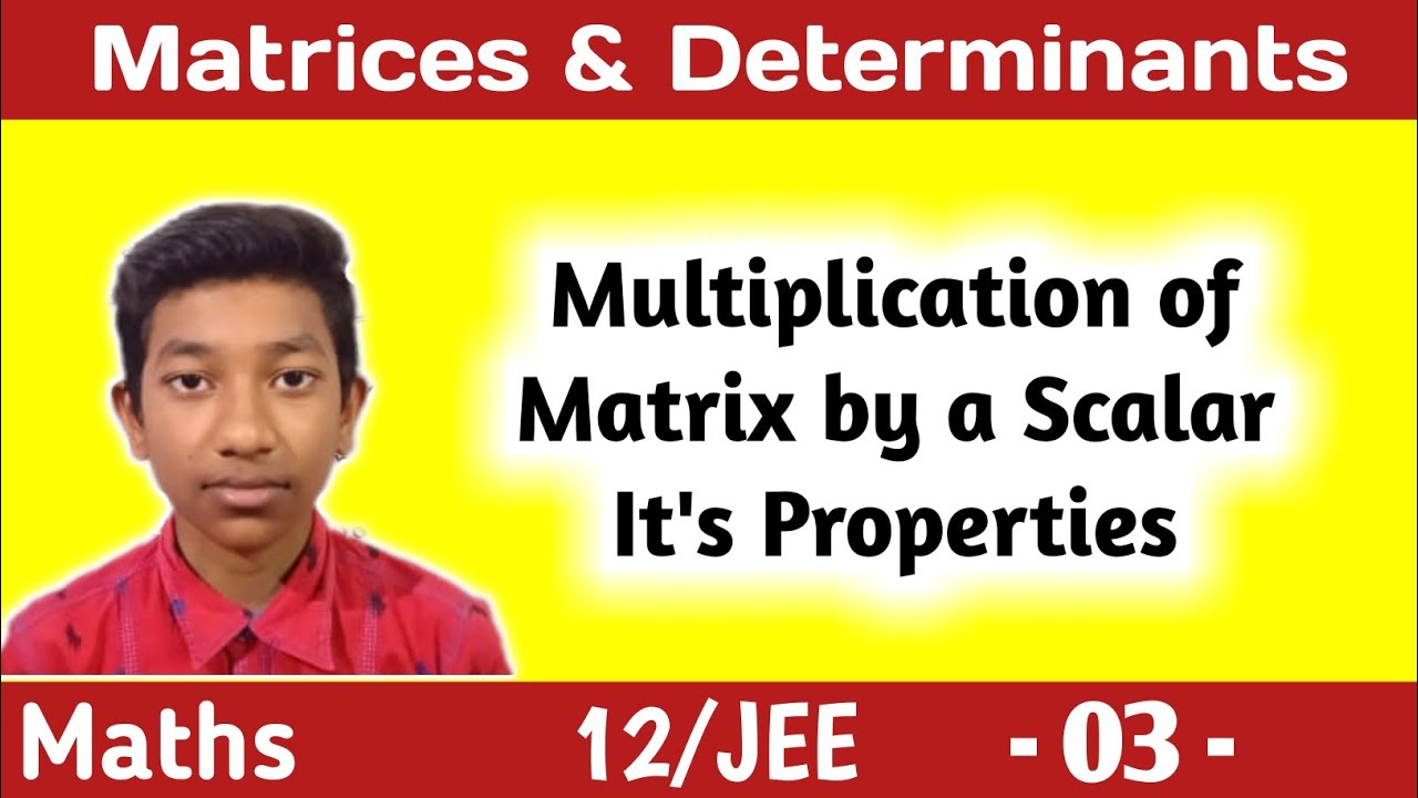 Matrices 03 | Multiplying Scalar by a Matrix - Properties | Class 12 ...