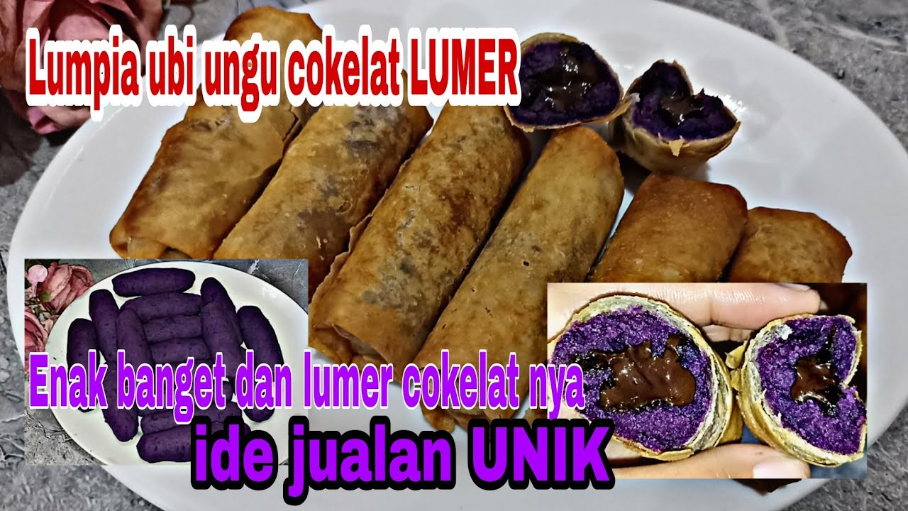 UNIK ENAK DAN LUMER,JAJANAN KEKINIAN LUMPIA UBI UNGU COKELAT LUMER ...