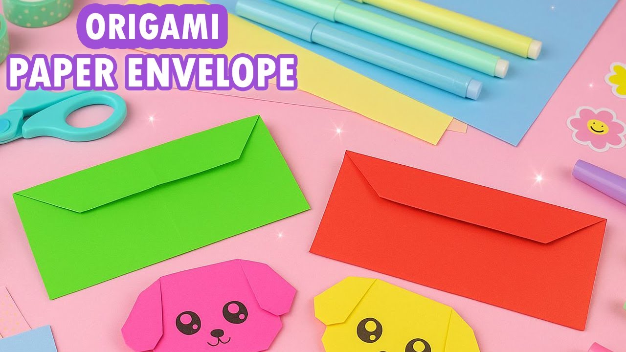 Origami Easy Envelope How to make a paper envelope without glue - YouTube