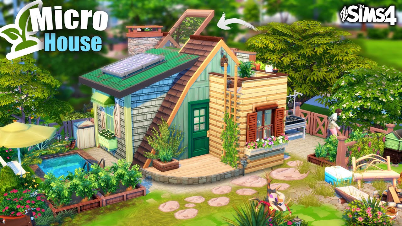 GARDENER MICRO HOME 🌿🦋 SIMS 4 - Micro Home Challenge (No CC) - YouTube