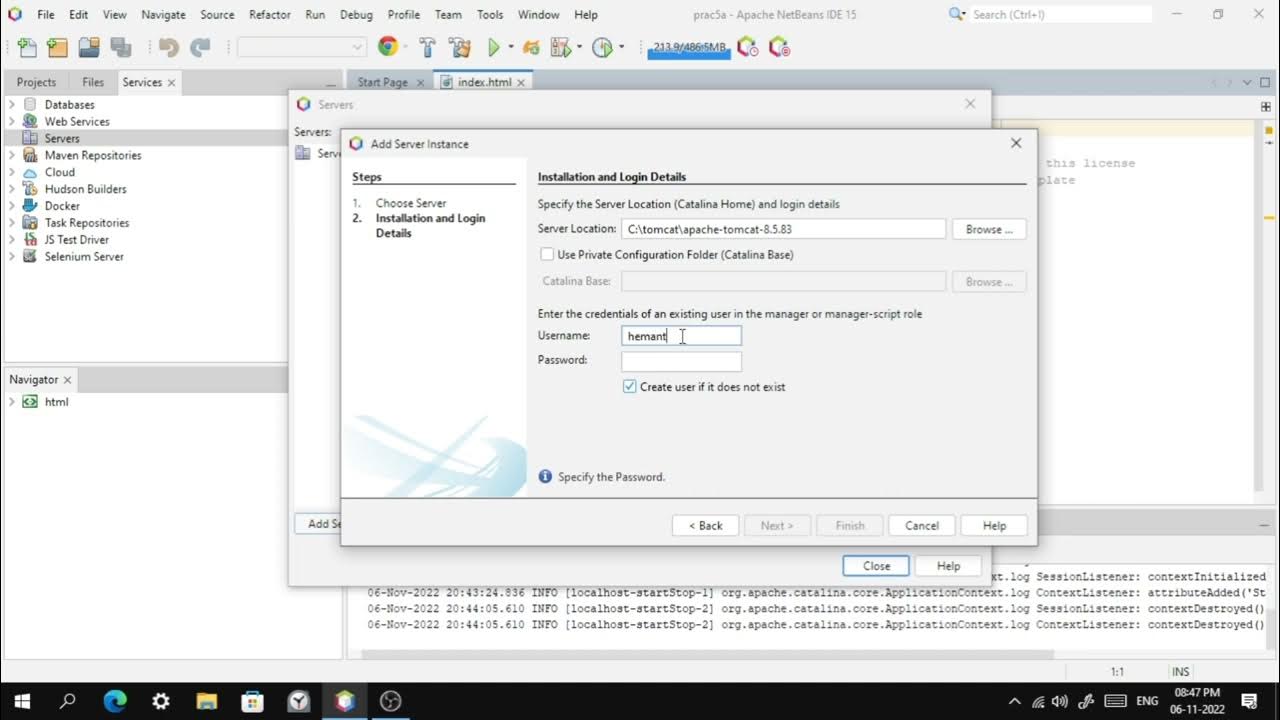 How To Configure Tomcat Server In Netbeans Installation And Setup Tybscit Sem5 Youtube