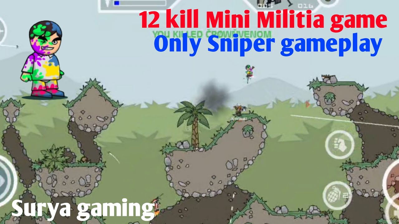 12 Kill Sniper Outpost map Mini Militia game play video - YouTube