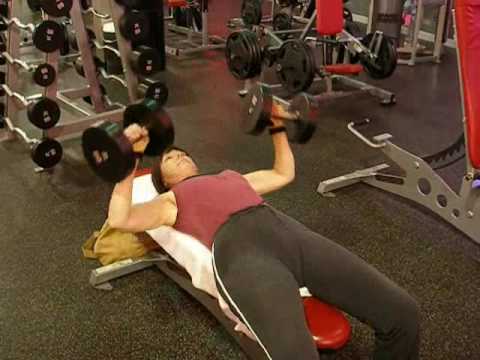 35-lb dumbbell press - YouTube