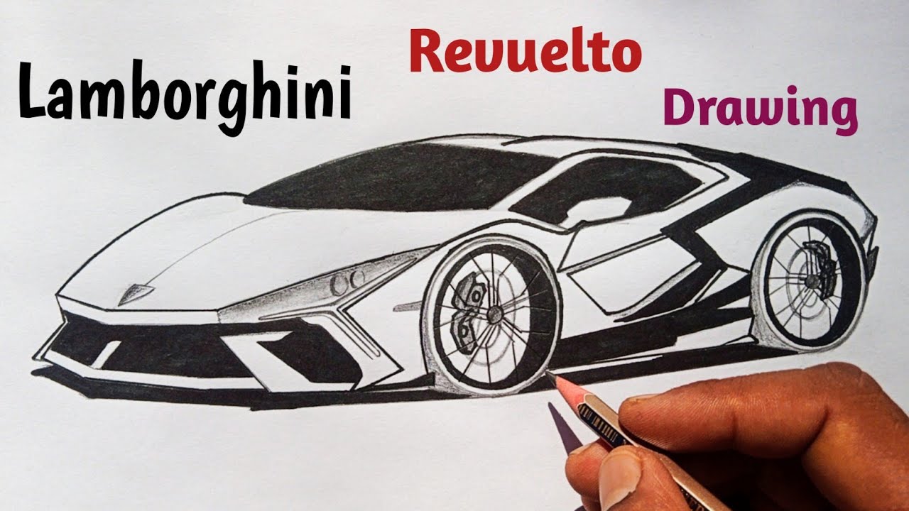 How to Draw Lamborghini Revuelto | Realistic Lamborghini Drawing Step ...