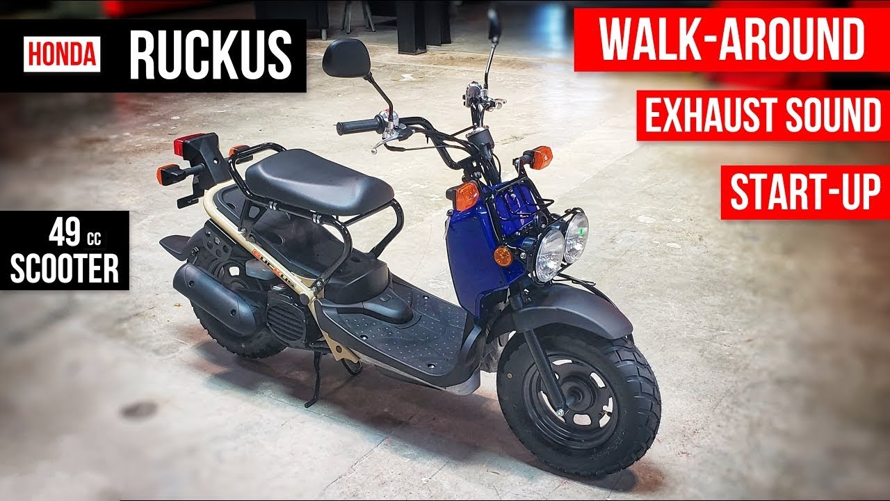 New Honda Ruckus 49cc Scooter Walkaround + Exhaust & Engine Sound ...