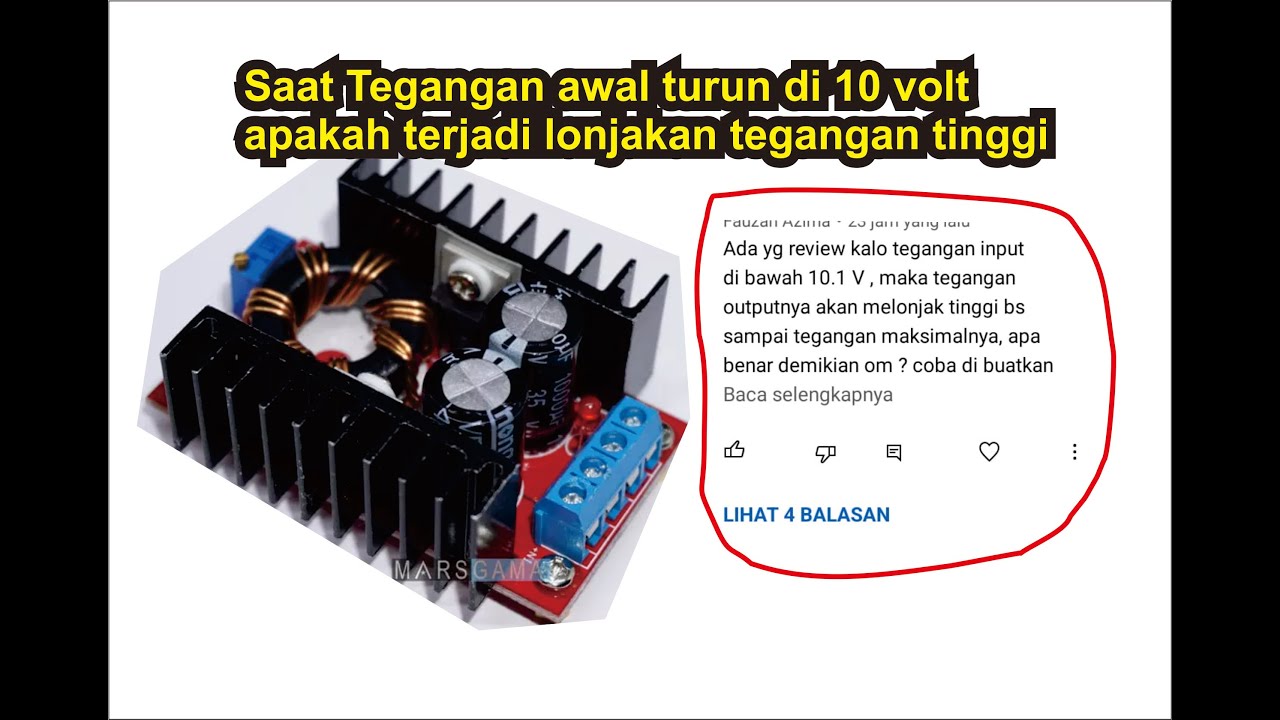 tegangan asal drop di 10 volt step up tegangan jadi naik drastis ...