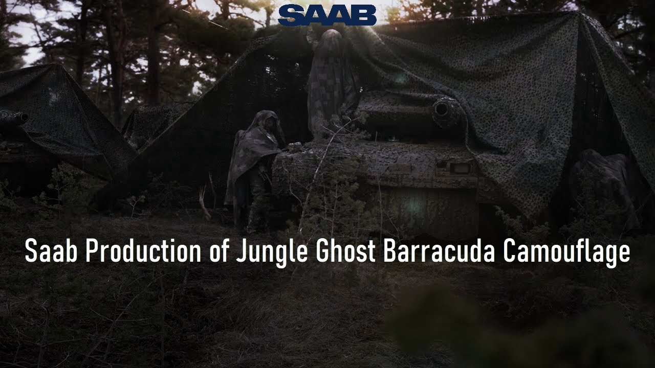 Saab Production of Jungle Ghost Barracuda Camouflage - YouTube
