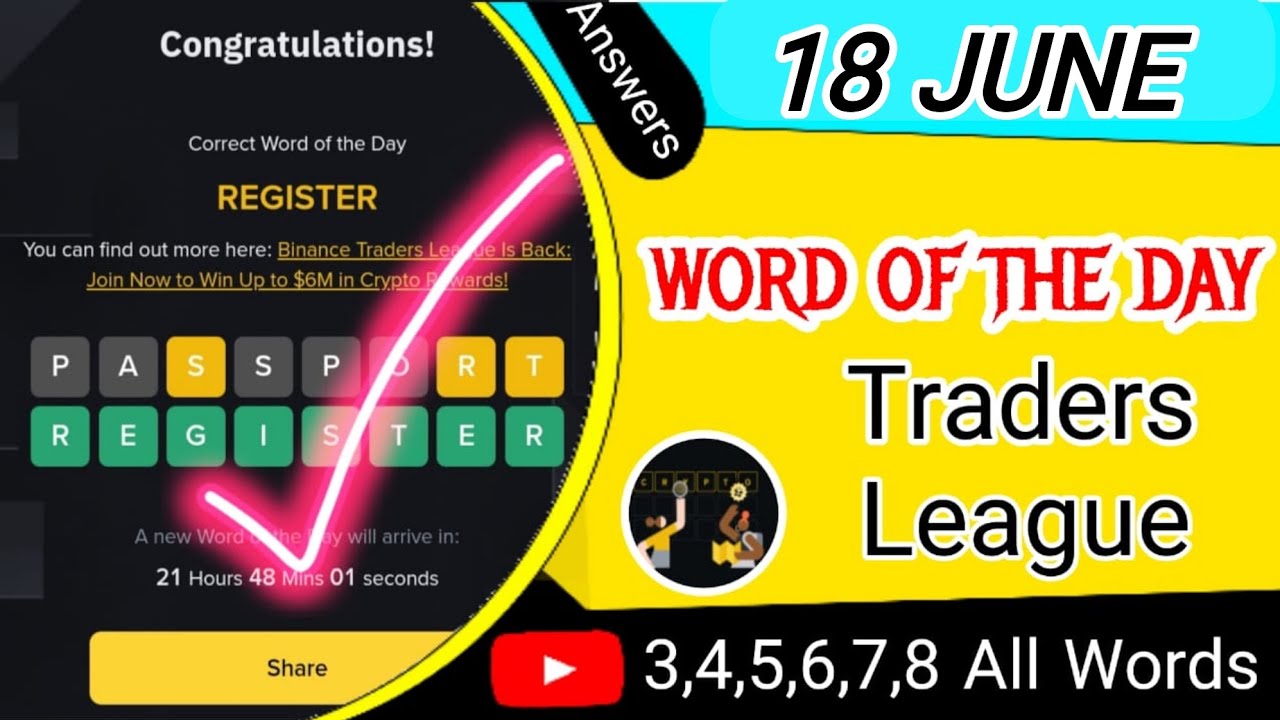 Binance Word Of The Day | Traders League WOTD Answers - YouTube