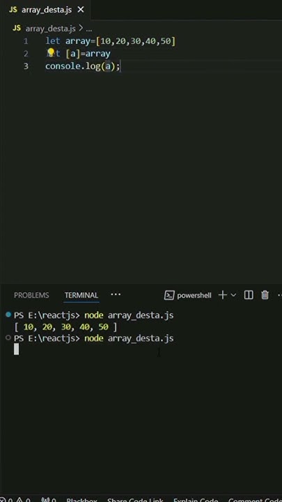 What is Array destructuring In Js#coding #webdesign #programming #shorts #youtubeshorts #html # ...