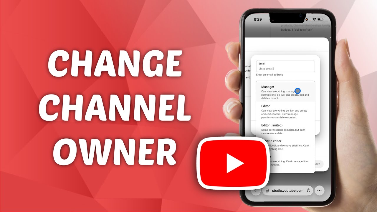 How to Change YouTube Channel Owner on Phone - YouTube