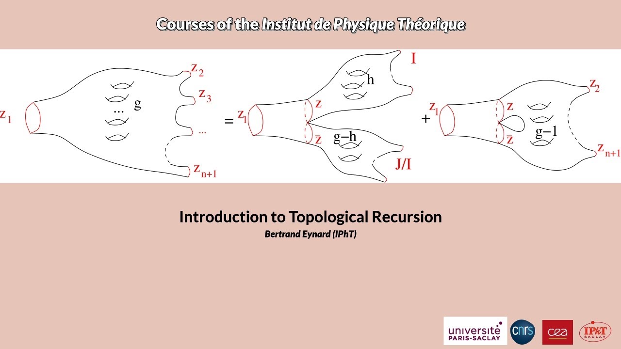 Bertrand Eynard (2022) Introduction to Topological Recursion (1/4 ...