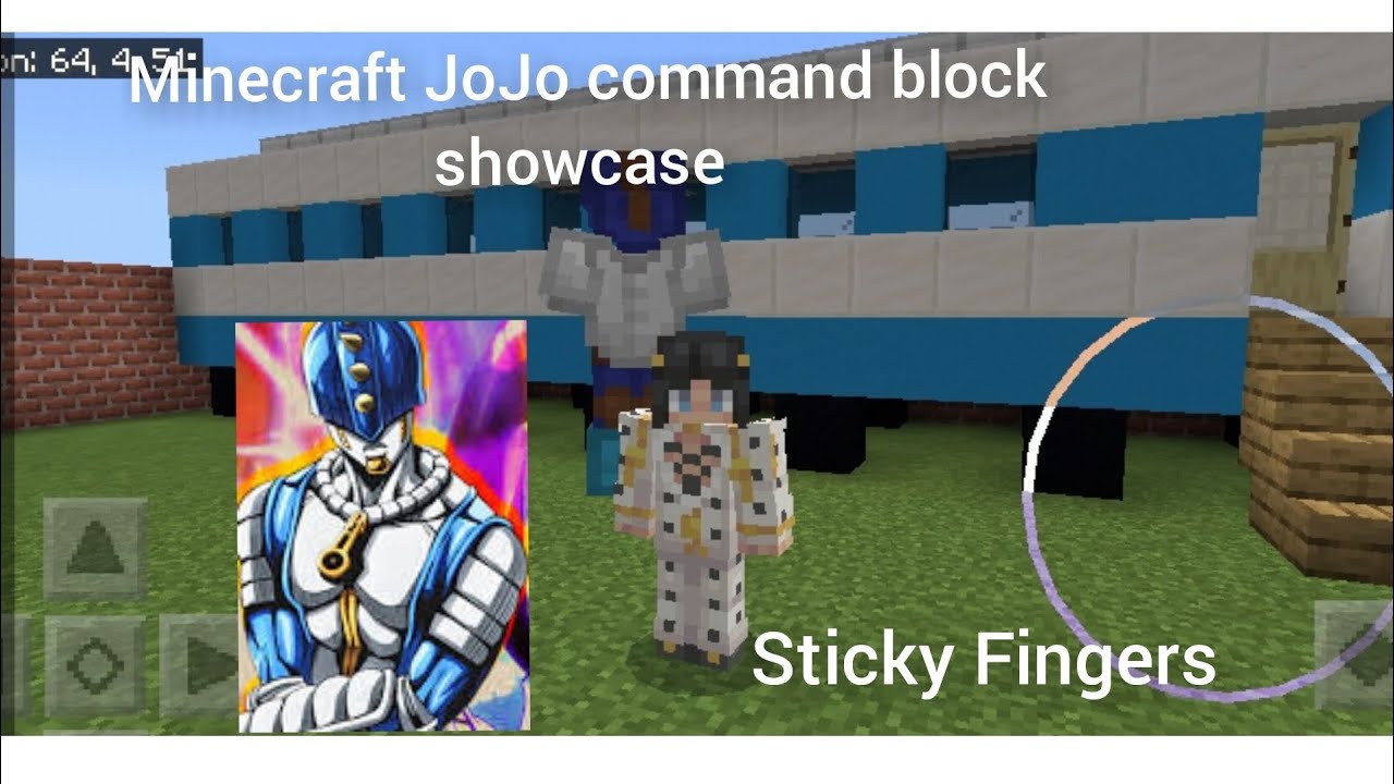 Minecraft JoJo command block showcase [{Sticky Fingers}] - YouTube