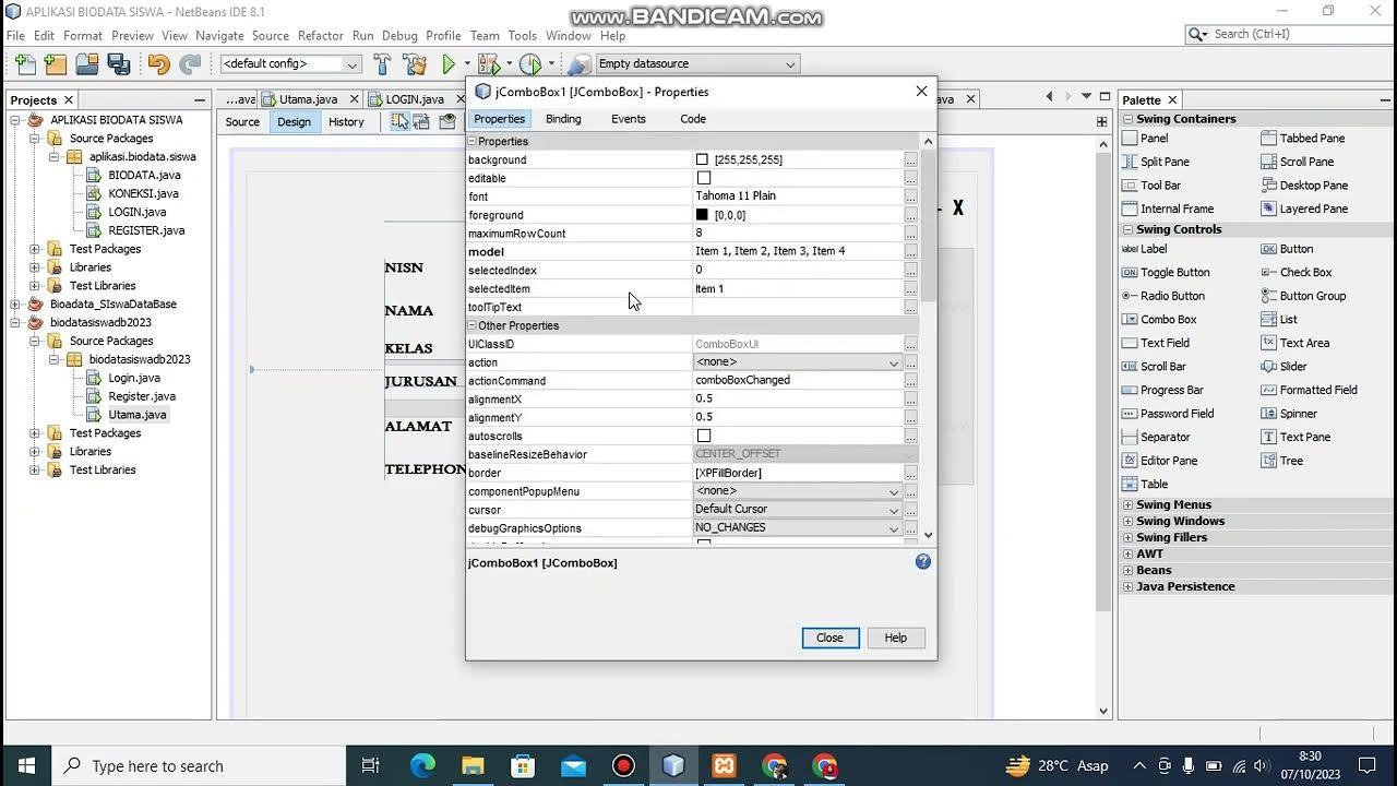 PART 4 || CARA MEMBUAT FORM BIODATA DENGAN JAVA NETBEANS - YouTube