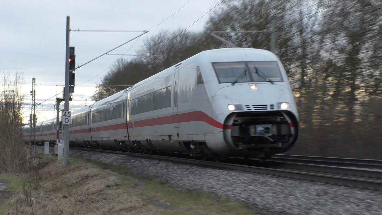ICE 2 + ICE 3 high speed trains meet each other - YouTube