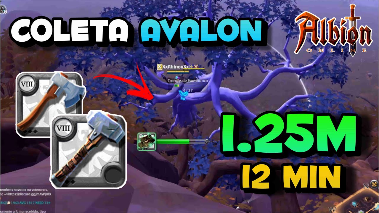 🌳 1.25M em 12 Min Coletando na Avalon Tier 8 | Albion Online - YouTube
