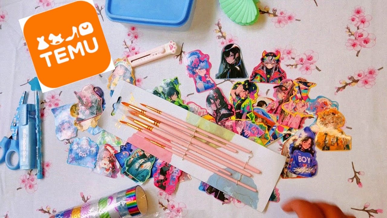 stickers haul temu products - YouTube