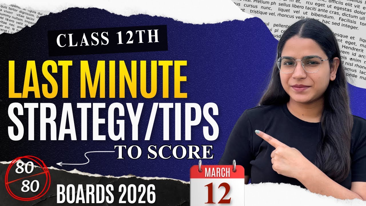 Last Minute Tips/Strategy to score 80/80 in Class-12th English exam # ...