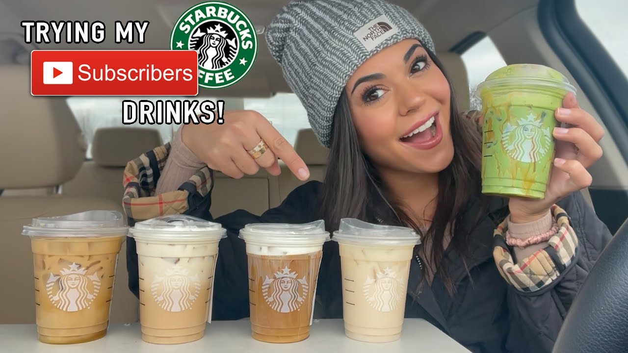 Trying MY Subscribers FAVORITE Starbucks Drinks! | Steph Pappas - YouTube